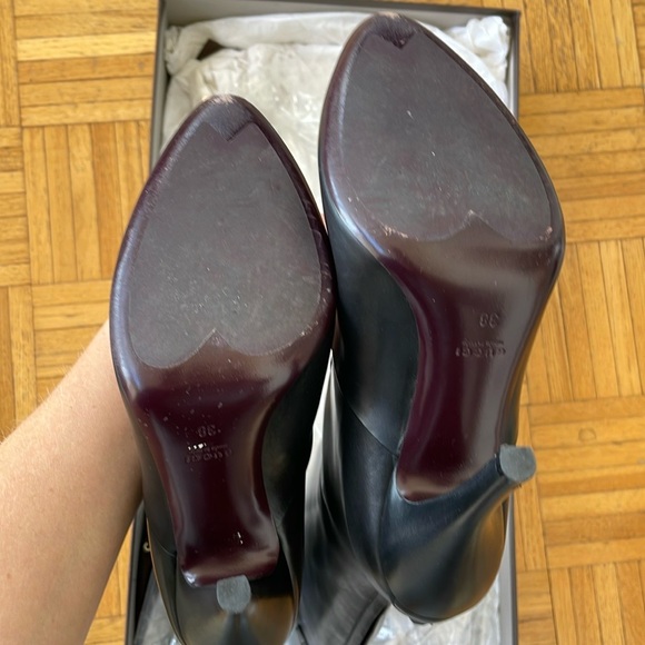 Gucci | Shoes | Gucci Black Leather Runway Ad Campaign Boots 38 | Poshmark